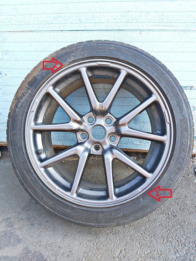 1 Wheel assembly with damage (rim 18 * 8.5J AERO tire Michelin Primacy ...