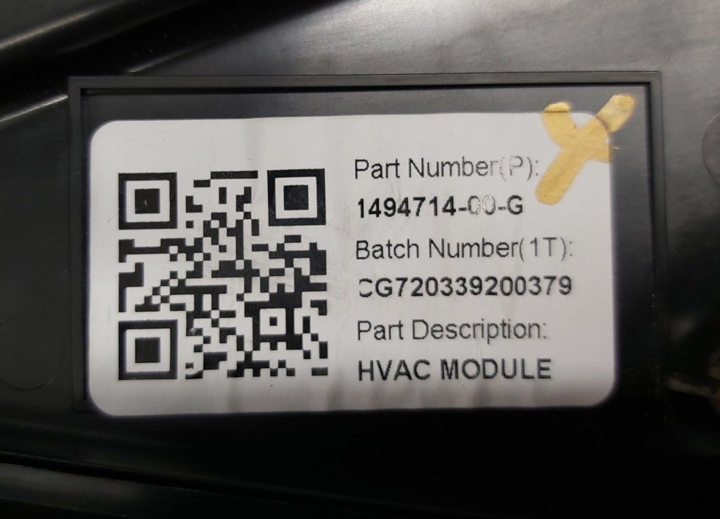 6 HVAC Module Assembly,Tesla model 3 model Y 1494714-99-E