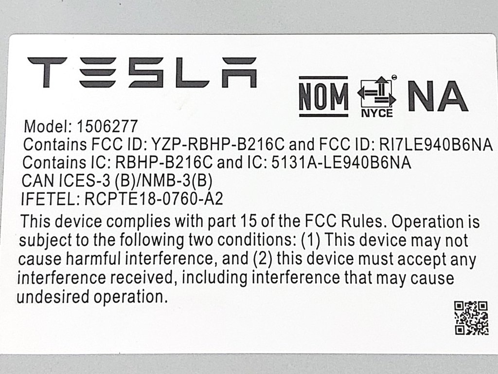 1 M3,TLA,CAR.COMP,CN,AP3.2,TSC- PROVISIONED Tesla model 3 1566786-S0-C